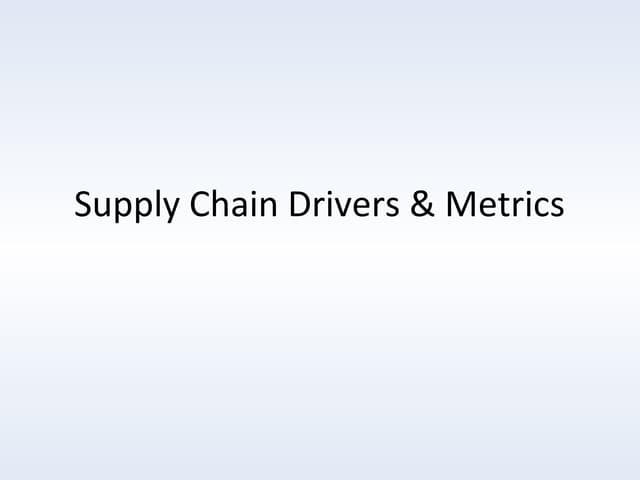 Supply chain drivers | PPTX