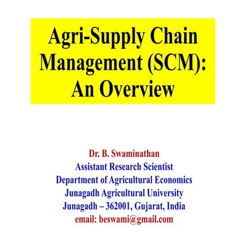 Supply Chain In Agriculture Aau 01 Sep 2023 Pptx