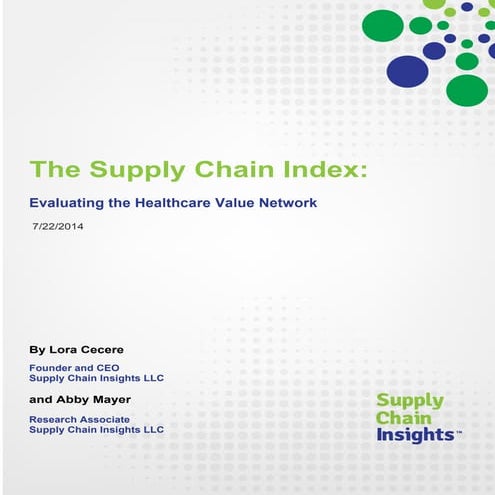 The Supply Chain Index: Evaluating the Healthcare Value Network | PDF ...