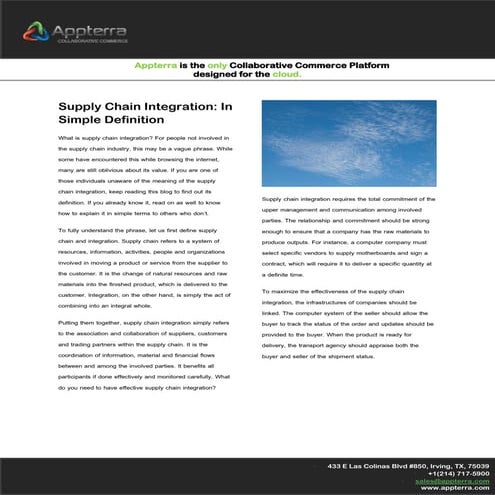 Supply chain integration in simple definition | PDF