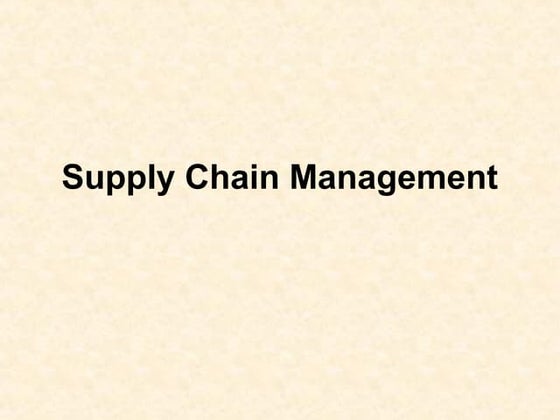 A presentation on Supply Chain Management | PPTX | Logistics and ...