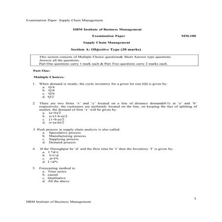 Supply chain management | PDF