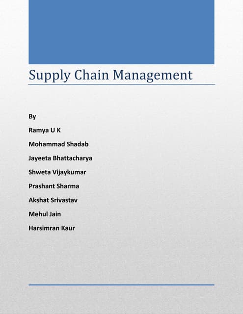 SCM - Framework of Structuring Drivers | DOCX | Logistics and ...