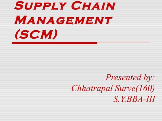 Study of Supply Chain Management with a case study. | PPT