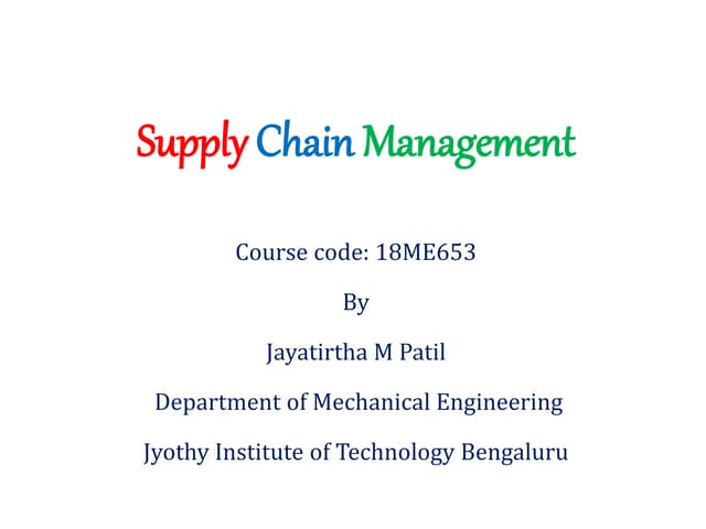 supply chain management | PPTX