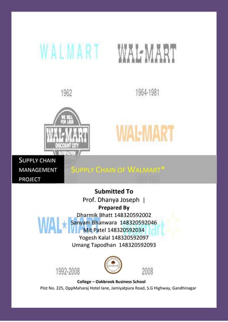 Walmart Operation Management - A slight Overview | PPT