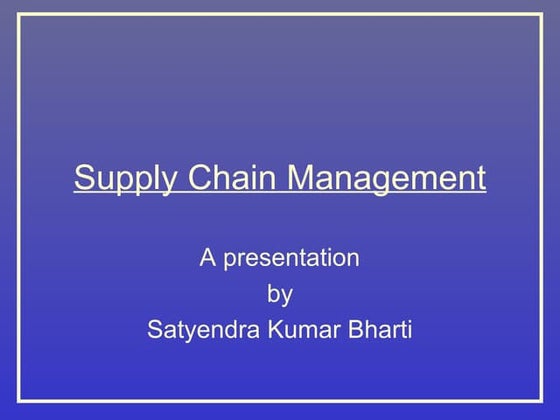 supply chain management | PPTX