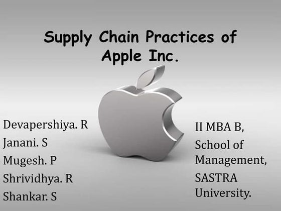 Apple supply chain management | PPTX | Logistics | Business