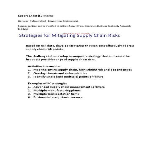 Supply chain risk management | PDF | Logistics | Business