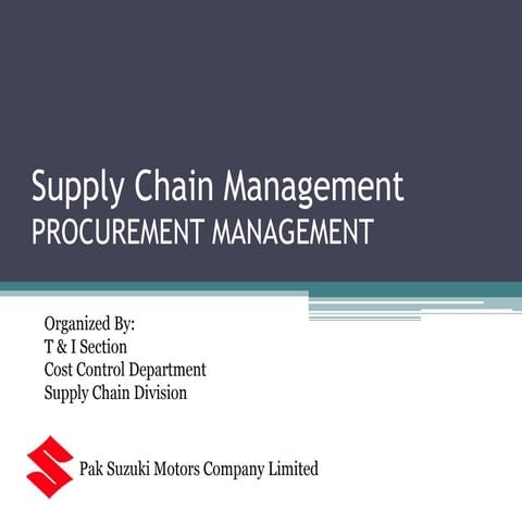 Procurement management - Supply chain training | PPTX