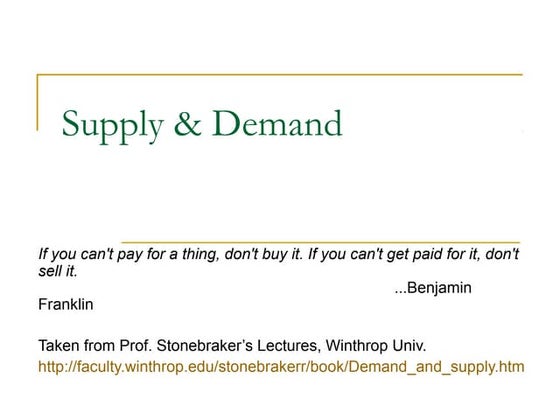 Supply and Demand | PDF | Economy | Business and Finance