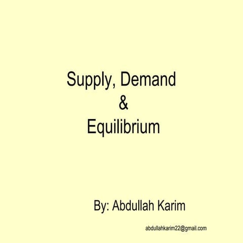 Supply Demand and Equilibrium | PPT