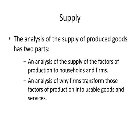 Supply and its Determinants | PPTX
