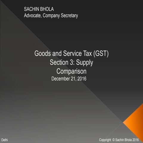 Section 3: Supply, Model GST Law | PPTX