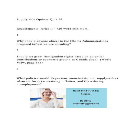 Supply side Options Quiz #4Requirements Arial 11’ 720 word .docx