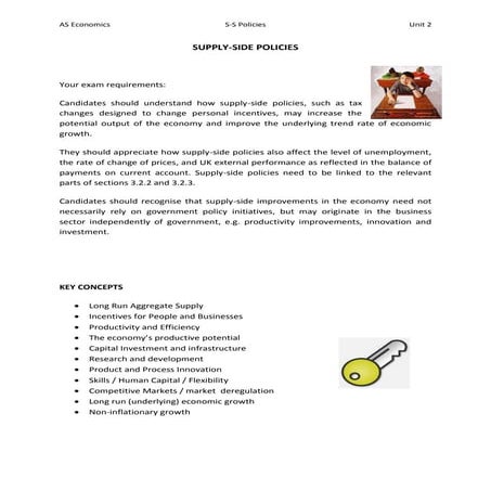 Supply side policies work booklet | PDF