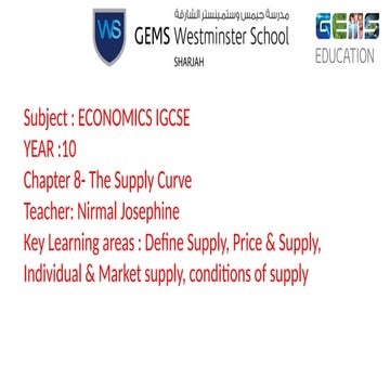 Supply _igcse_economics_powerpoint presentation | PPTX