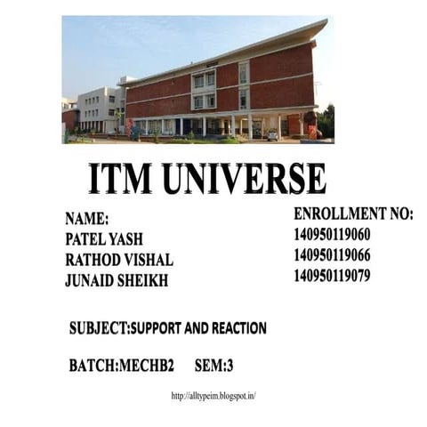 Types of loads, beams, support and support reaction calculation | PPTX