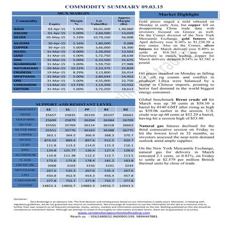 Daily Report Commodities | PDF