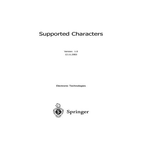 Supported characters | PDF
