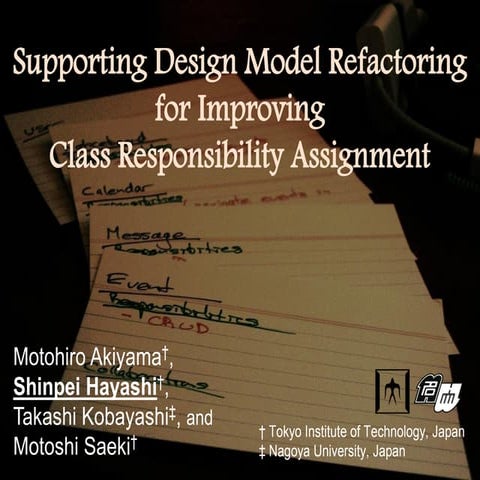 Supporting Design Model Refactoring For Improving Class Responsibility