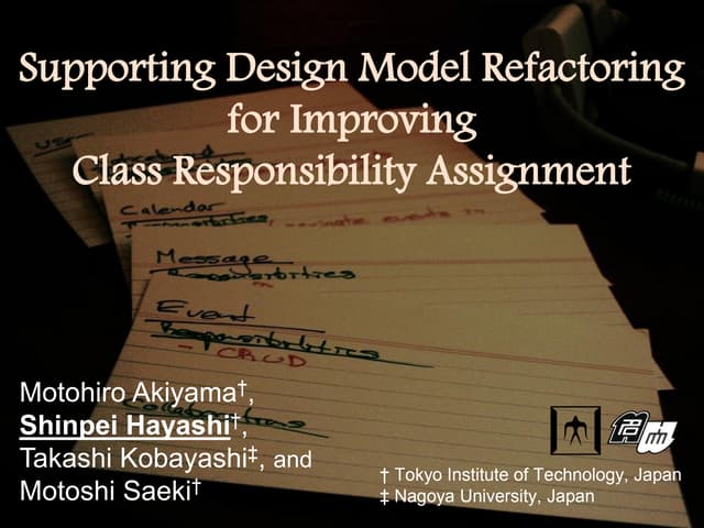 Supporting Design Model Refactoring For Improving Class Responsibility