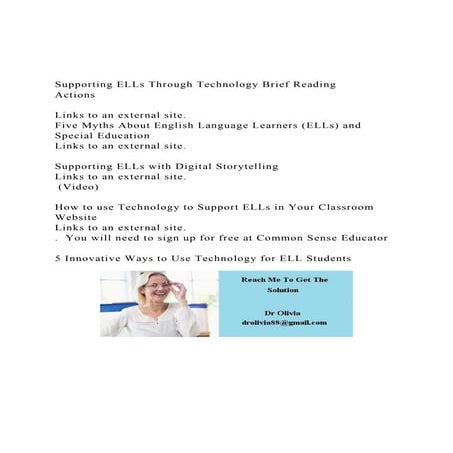 Supporting ELLs Through Technology Brief ReadingActionsL | DOCX