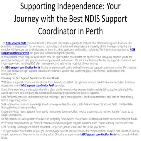 Supporting Independence Your Journey with the Best NDIS Support ...