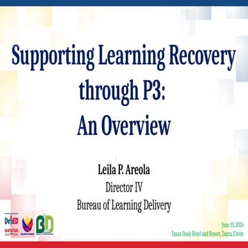 Supporting Learning Recovery through P3 - Leila P. Areola.pptx