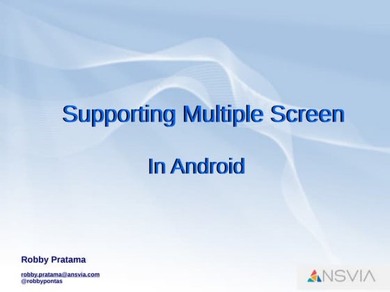 Android Supporting Multiple Screen Pptx Operating Systems