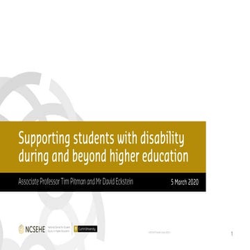 Supporting Students With Disability During and Beyond Higher Ed.pptx