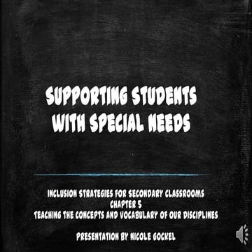 Supporting Students with Special Needs EDSC 310 Presentation | PPT