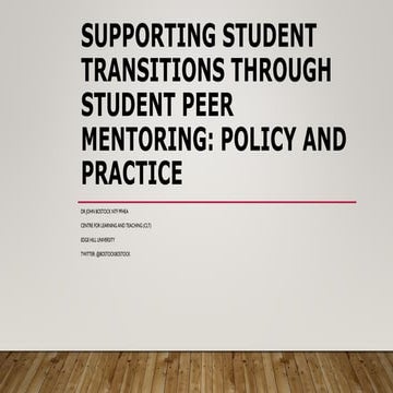 Supporting student transitions through student peer mentoring | PDF