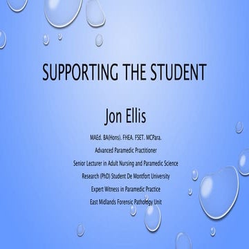 Supporting the student | PPT