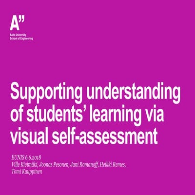 Supporting understanding of students’ learning via visual self ...