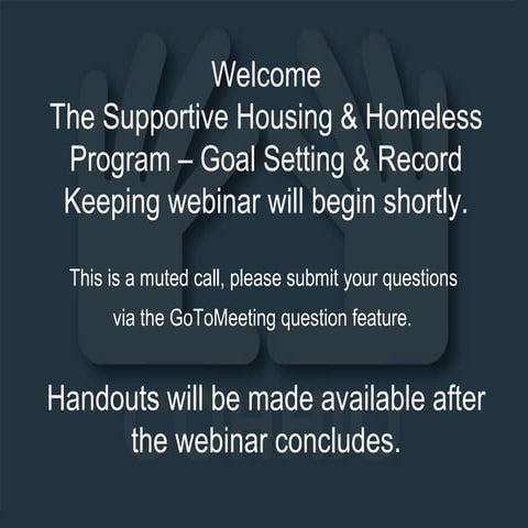 Supportive housing & homeless program goal setting & record keeping | PPT