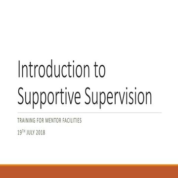 Supportive supervision training for Quality Improvement Spread | PDF