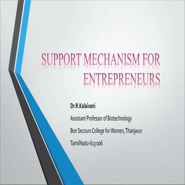 SUPPORT MECHANISM FOR ENTREPRENEURS.ppt