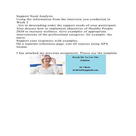 Support Need AnalysisUsing the information from the interview you .docx
