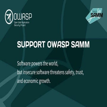 Support OWASP SAMM | PPT