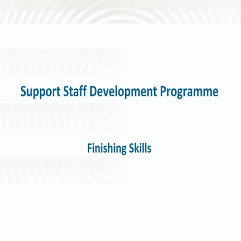 Support staff development programme finishing skills s | PPT | Hair ...
