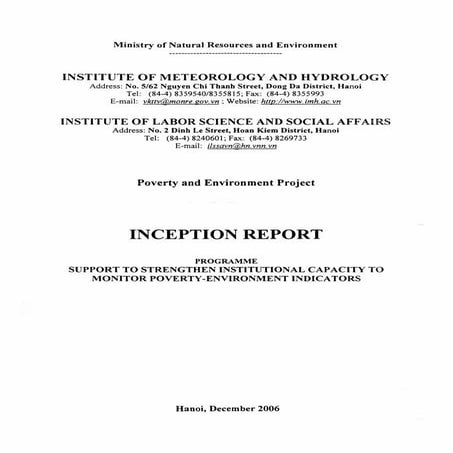 Support to strengthen institutional capacity to monitor poverty - environment indicators.pdf