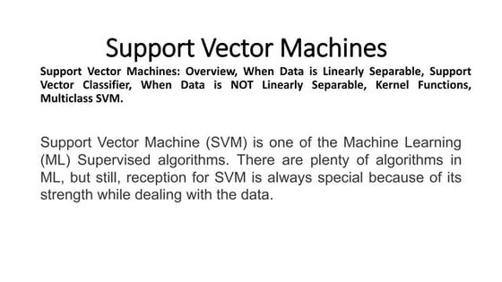 Support Vector Machines Svm Ppt 3589
