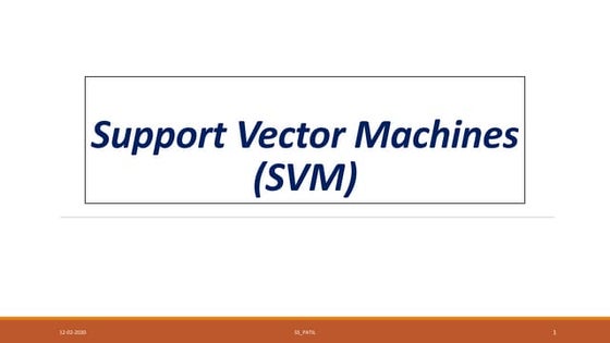 Support Vector Machines ( SVM ) | PPT Support Vector Machines ( SVM ) | PPT