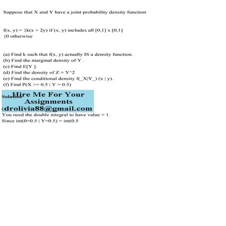 Suppose that X and Y have a joint probability density function.pdf ...