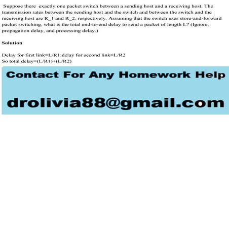 Suppose There Exactly One Packet Switch Between A Sending Host And Apdf