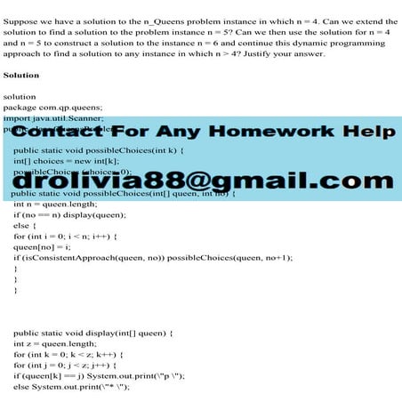 Suppose We Have A Solution To The N Queens Problem Instance In Which Pdf