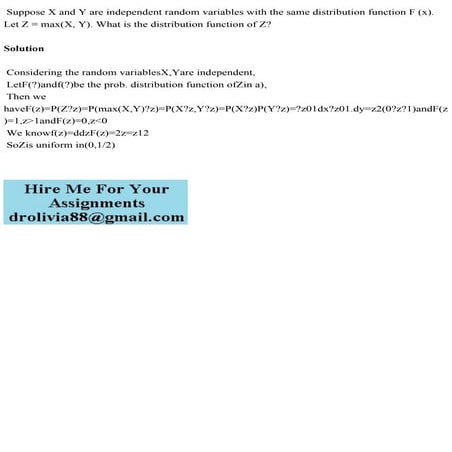 Suppose X and Y are independent random variables with the same distri.pdf