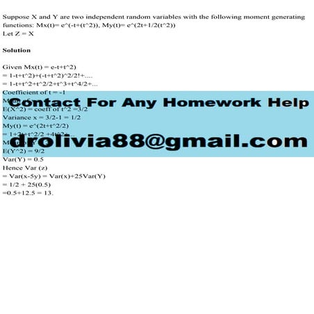 Suppose X and Y are two independent random variables with the follow.pdf