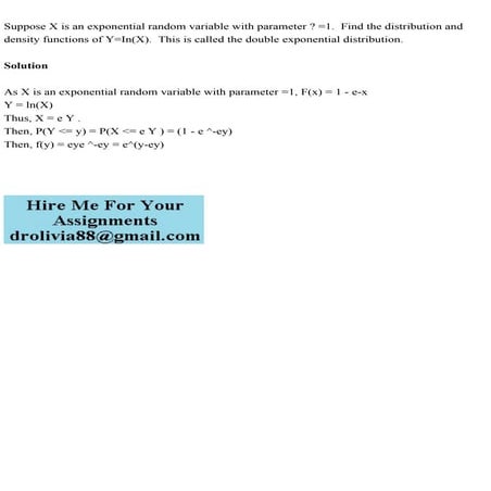 Suppose X Is An Exponential Random Variable With Parameter 1 Fi Pdf